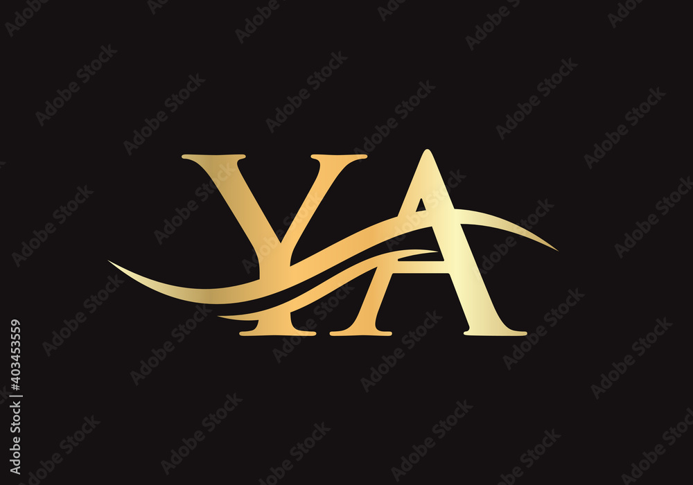 Initial linked letter YA logo design. Modern letter YA logo design vector with modern trendy ...