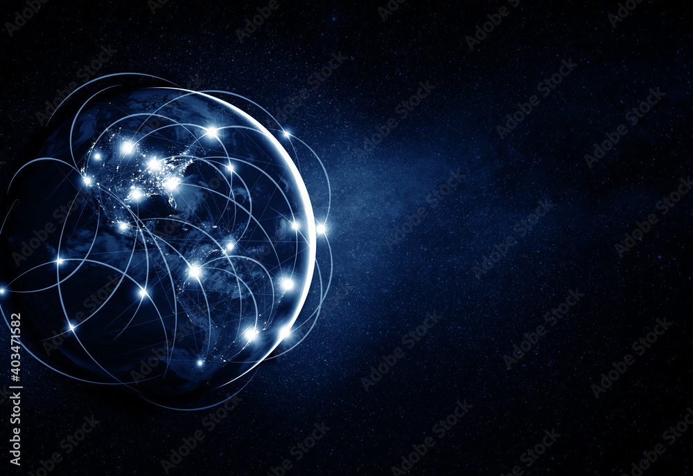 Global networking and international communication. Planet Earth as a ...