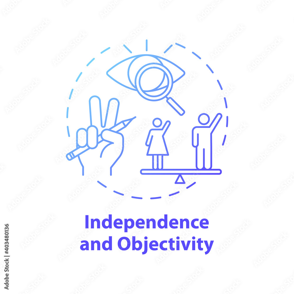 Independence and objectivity concept icon. Journalistic ethics ...