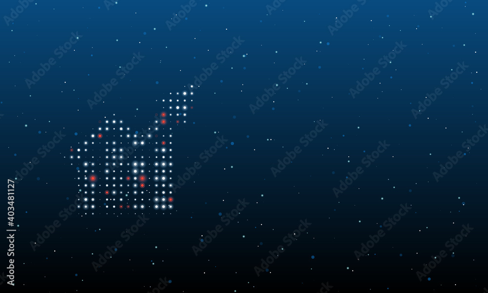 On the left is the chart up symbol filled with white dots. Background ...
