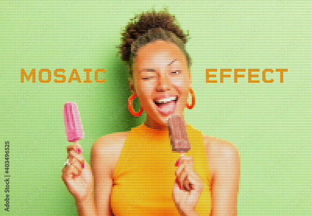 Mosaic Photo Effect Stock Template | Adobe Stock