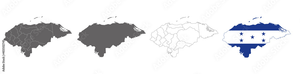 vector map flag of Honduras isolated on white background Stock Vector ...