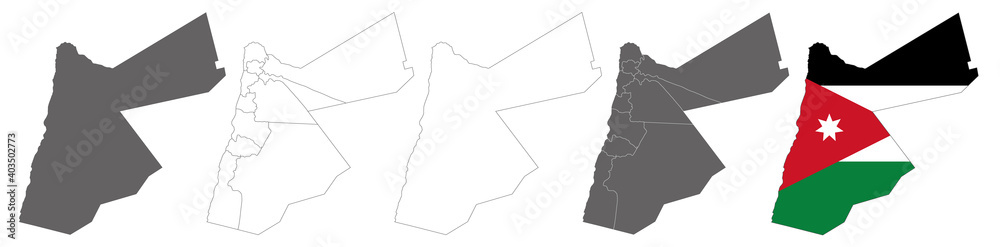 vector map flag of Jordan isolated on white background Stock Vector ...