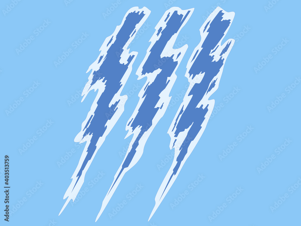 vector image of a stylized triple lightning bolt in blue tones for use ...