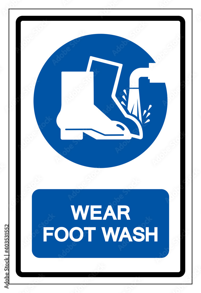 Wear Foot Wash Symbol Sign ,Vector Illustration, Isolate On White ...