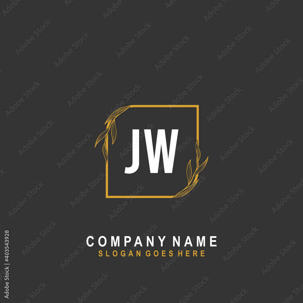 Initial letter JW Signature, beauty monogram and elegant logo design ...