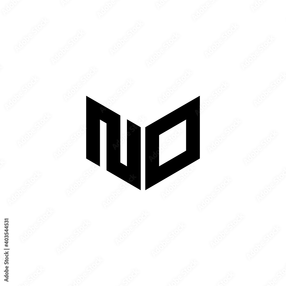 Vettoriale Stock NO letter logo design with white background in ...