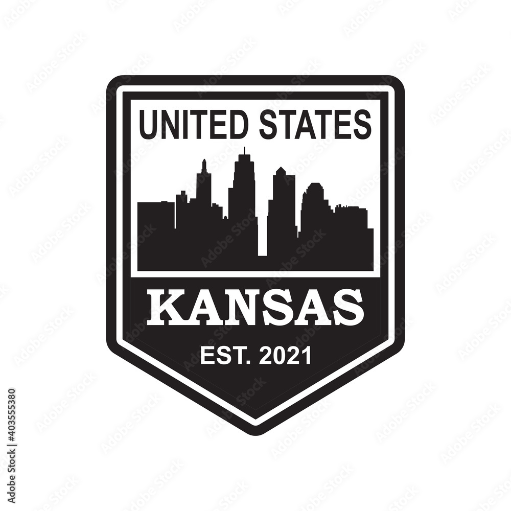 kansas skyline silhouette vector logo Stock Vector | Adobe Stock