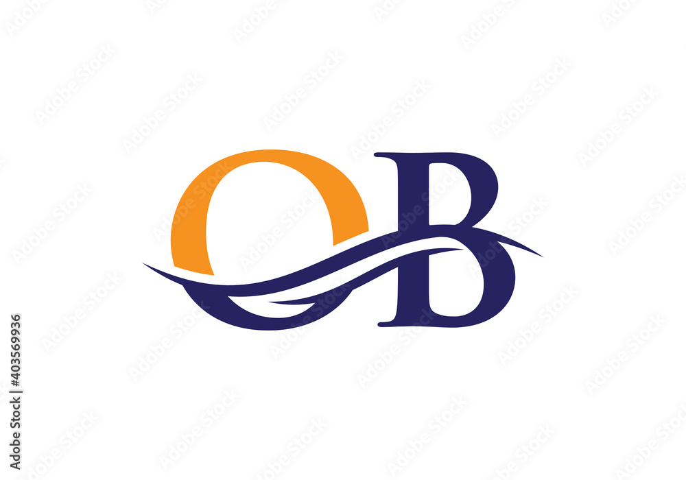 Modern letter OB logo design Vector. Initial linked letter OB logo ...