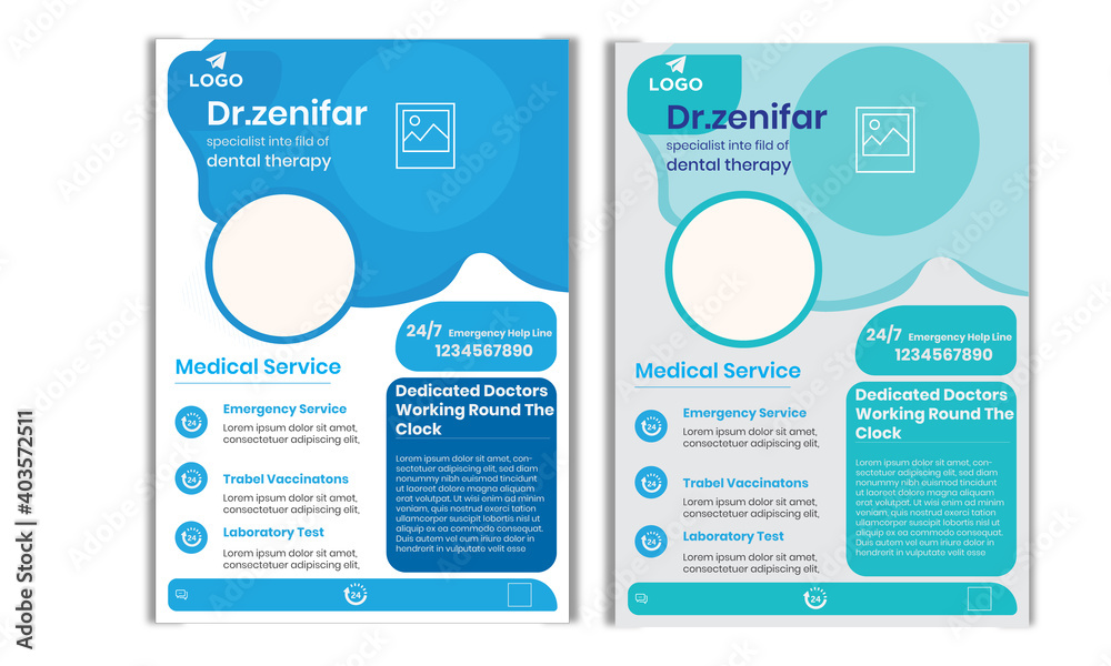 modern medical and doctor health flyer design print ready A4 size ...