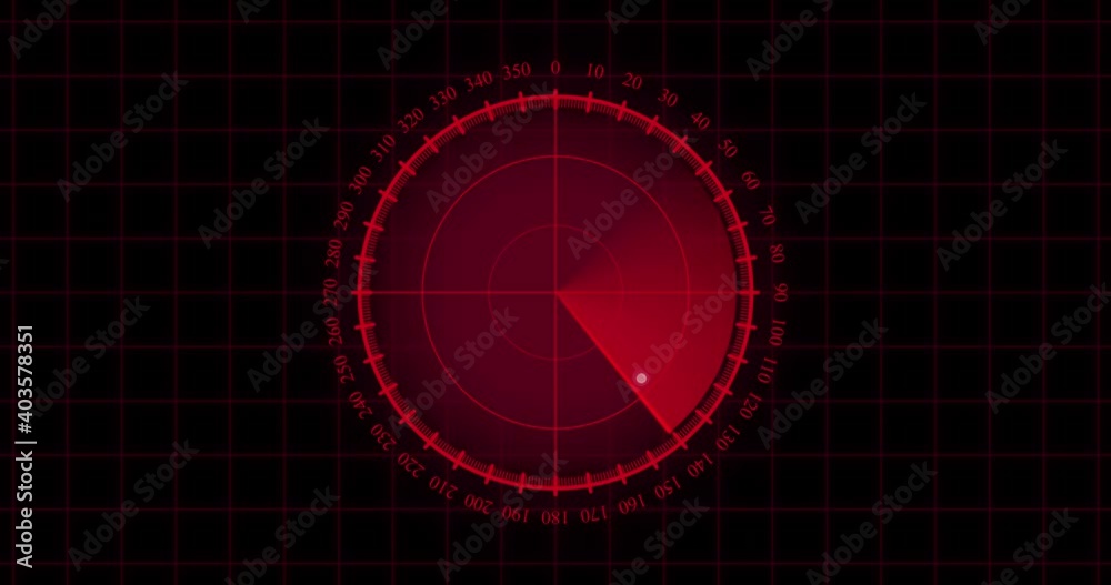 4k animation of red hud radar interface with targets. Futuristic hud ...