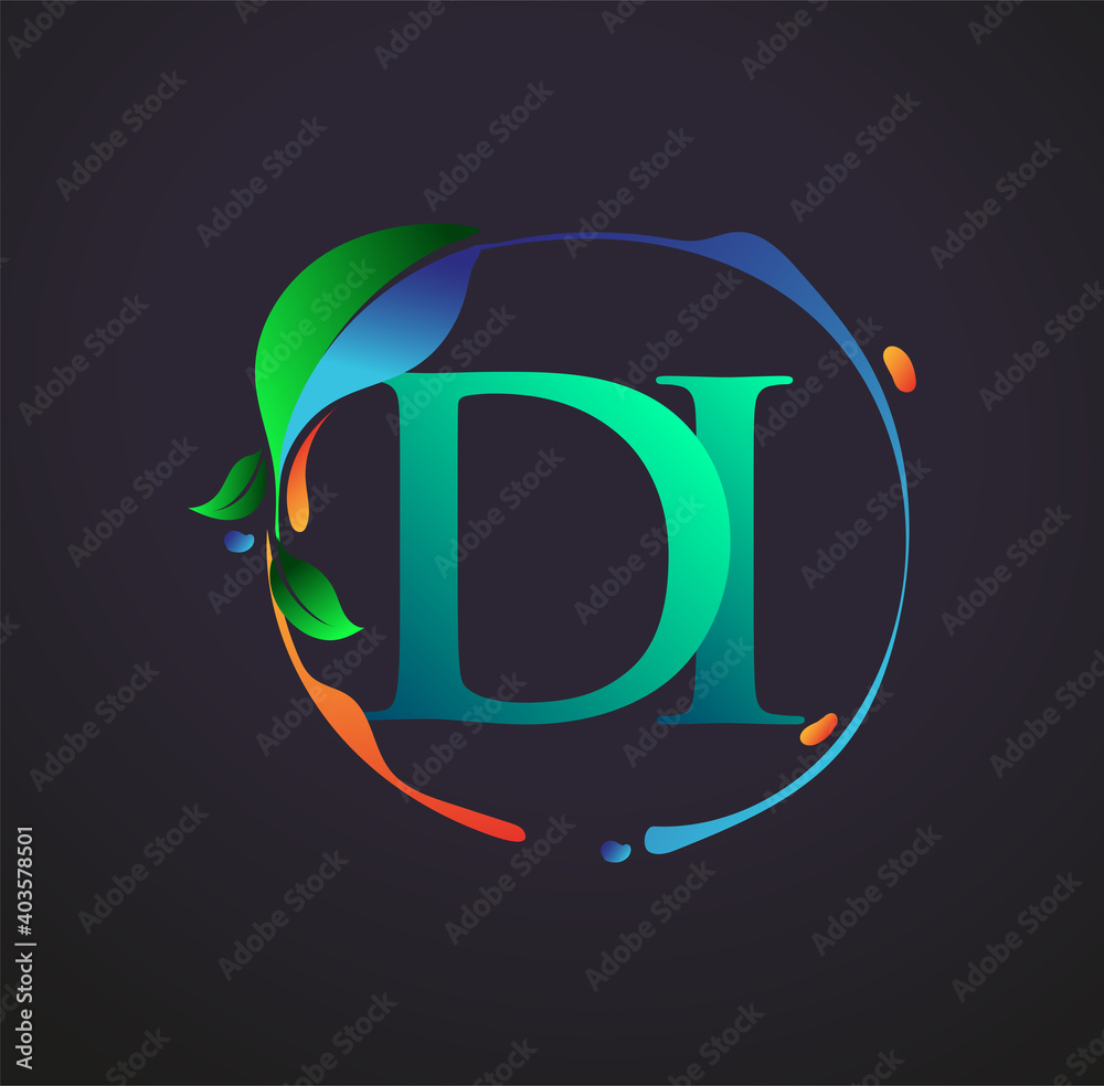 Initial Letter DI With nature elements Logo, colorful nature and ...