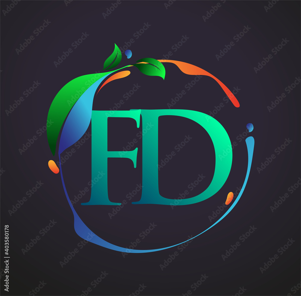 Initial Letter FD With nature elements Logo, colorful nature and ...
