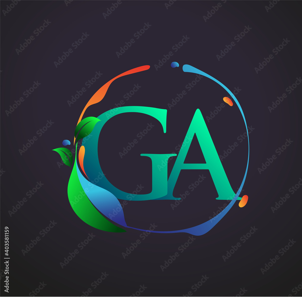 Initial Letter GA With nature elements Logo, colorful nature and ...