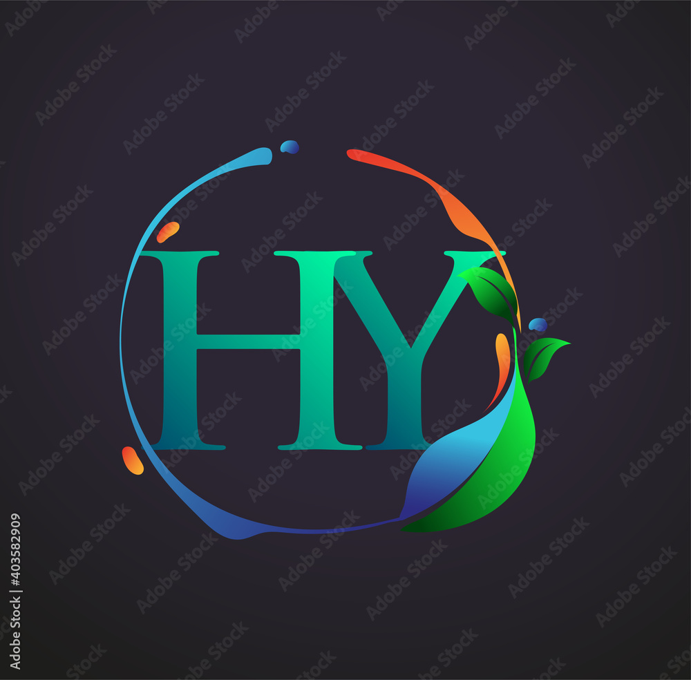 Initial Letter HY With nature elements Logo, colorful nature and ...