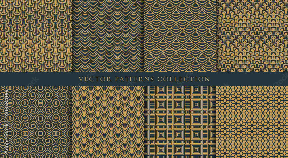 Japanese patterns vector. Creative geometric shape and ornamental ...