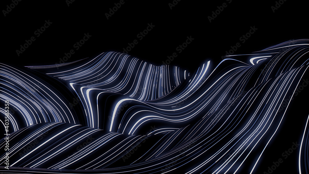 Abstract 3D Technology concept. Big Data and Artificial Intelligence ...