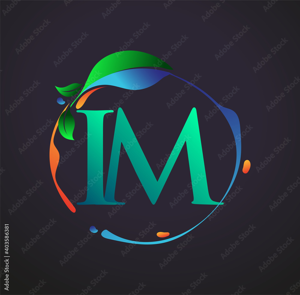 Initial Letter IM With nature elements Logo, colorful nature and ...