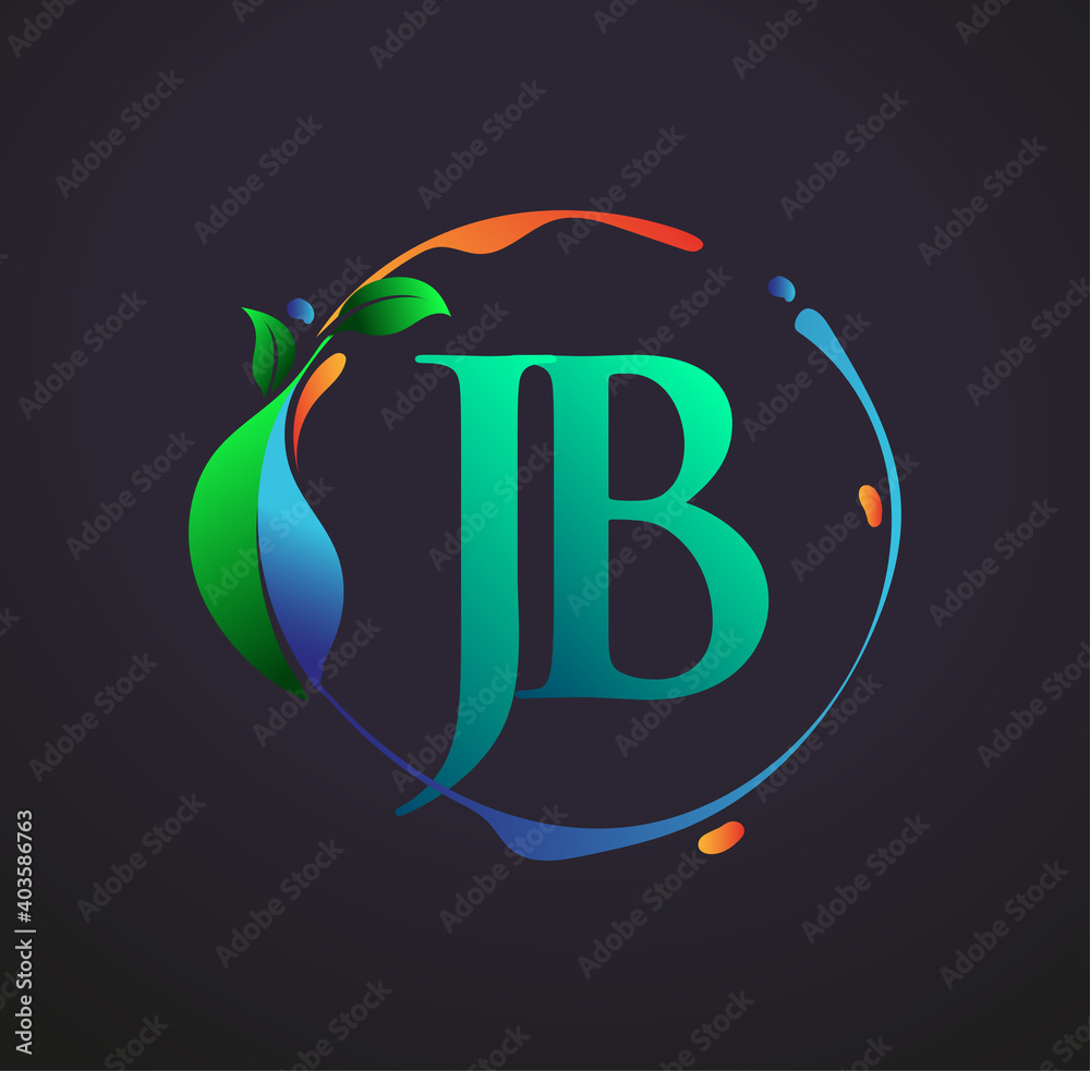 Initial Letter JB With nature elements Logo, colorful nature and ...