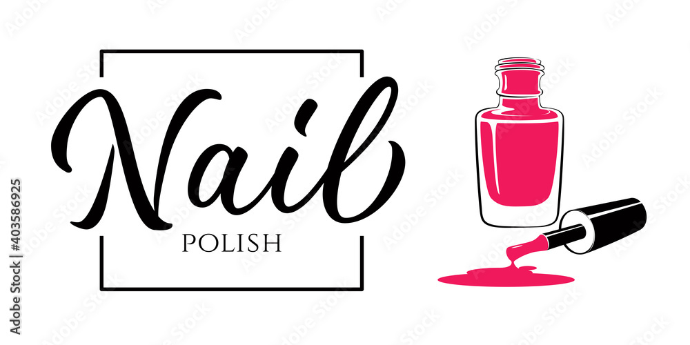 Nail polish - hand lettering and font design with open nail polish ...