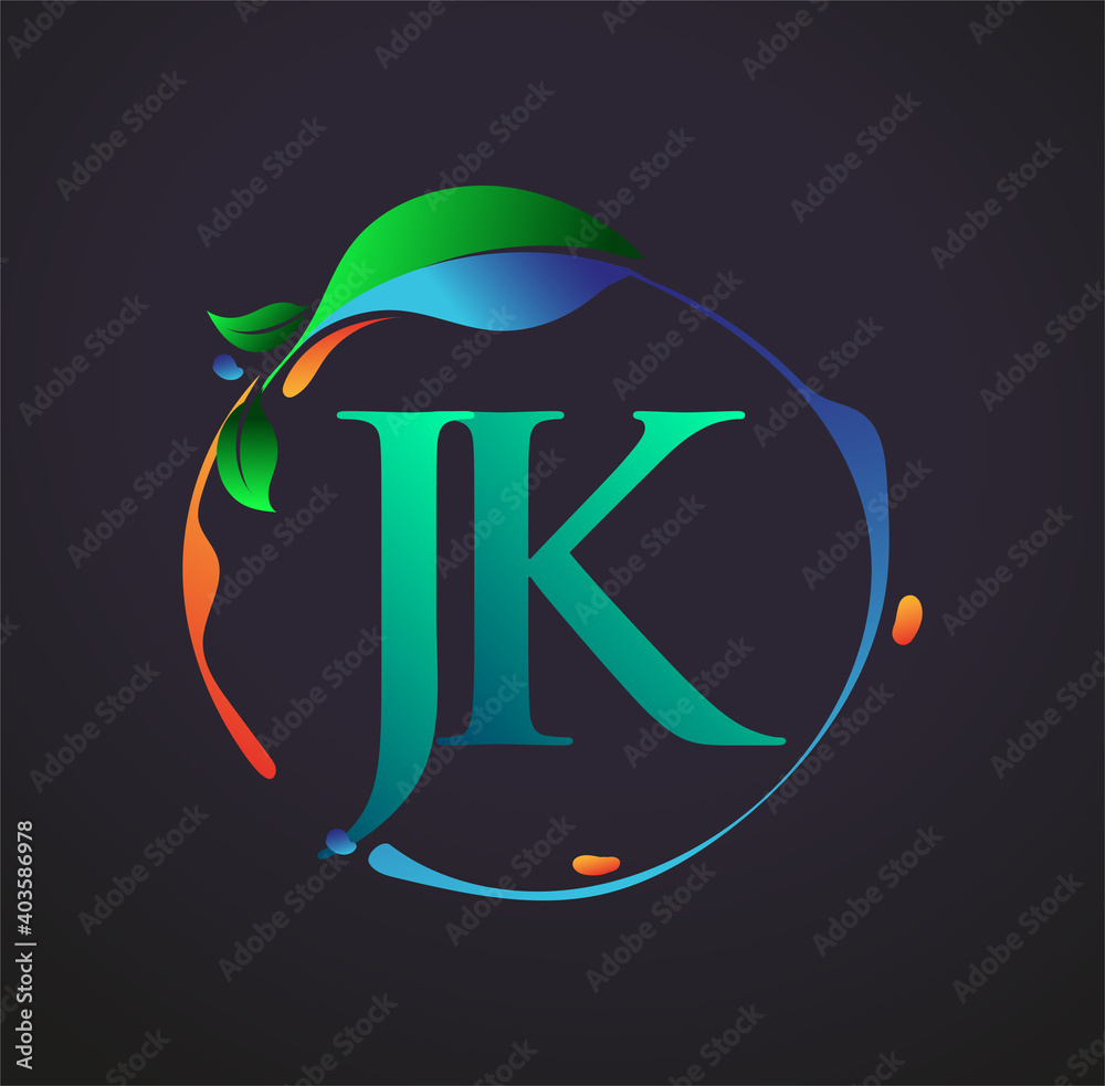 Initial Letter JK With nature elements Logo, colorful nature and ...