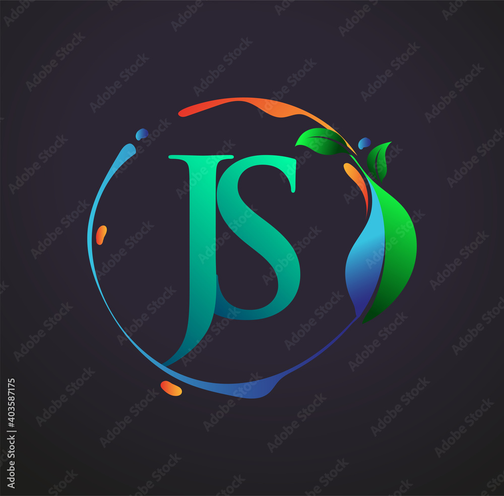 Initial Letter JS With nature elements Logo, colorful nature and ...