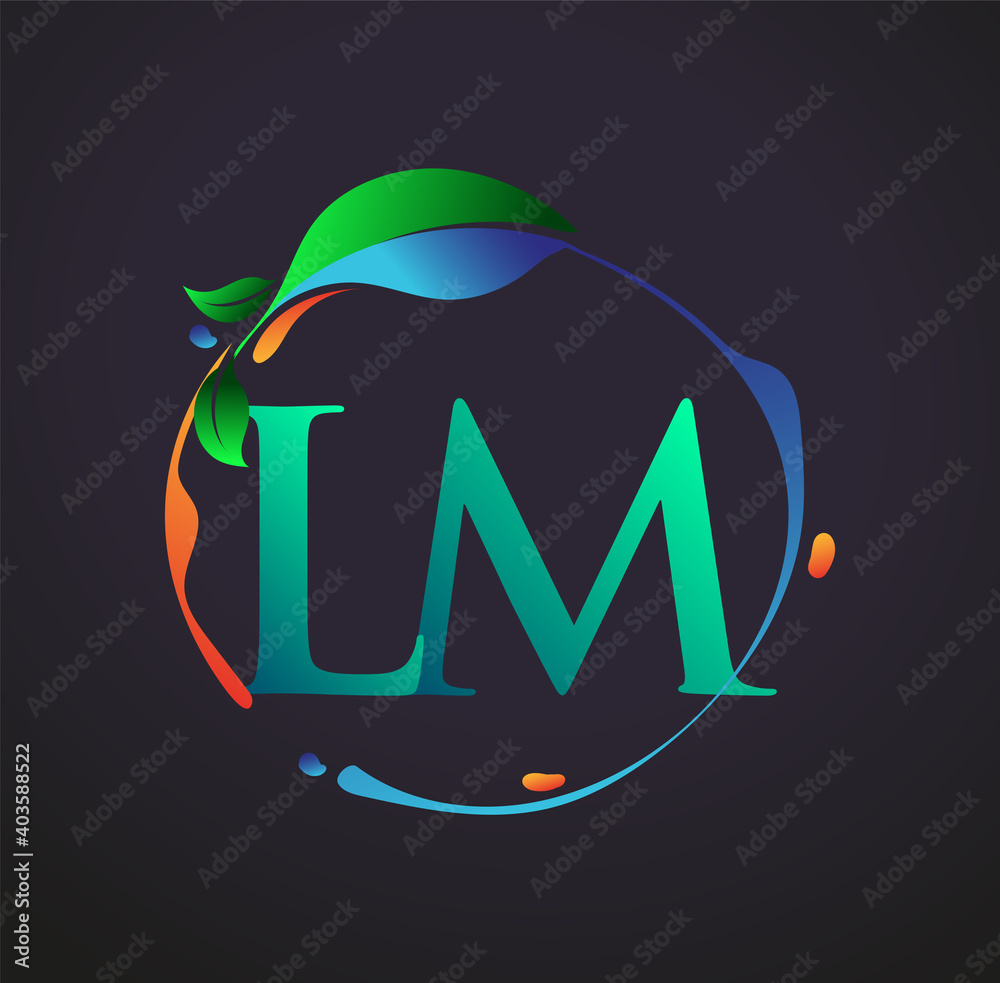 Initial Letter LM With nature elements Logo, colorful nature and ...