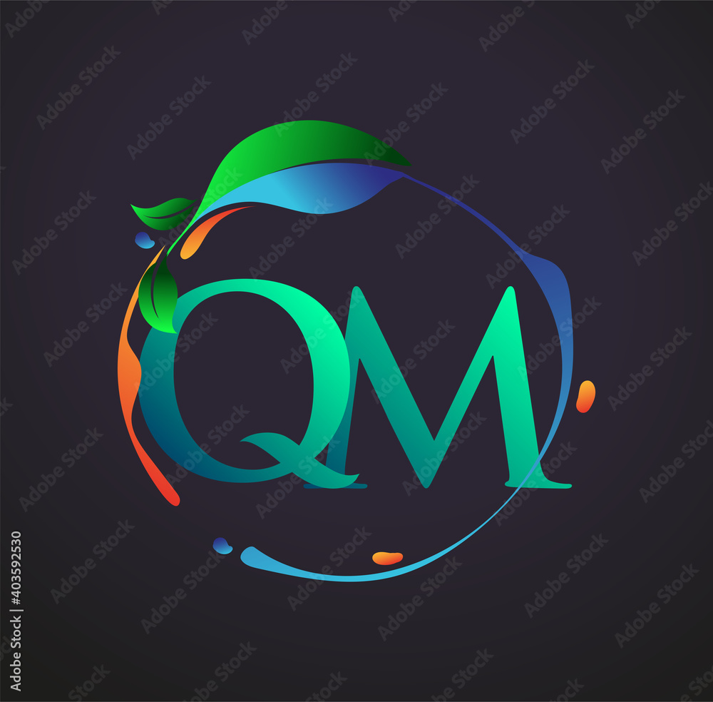 Initial Letter QM With nature elements Logo, colorful nature and ...