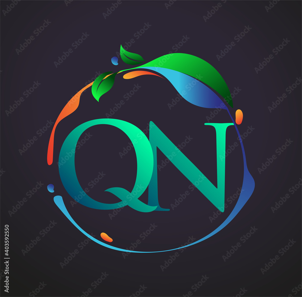 Initial Letter QN With nature elements Logo, colorful nature and ...