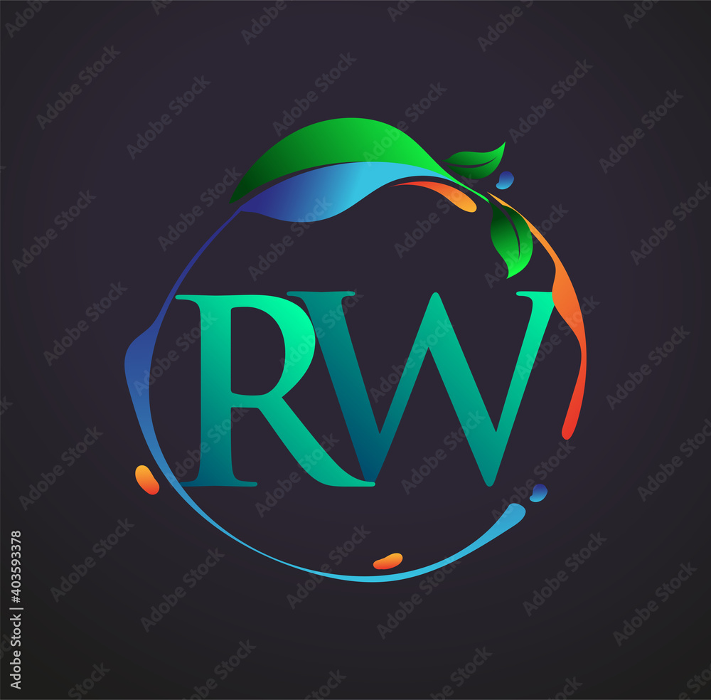 Initial Letter RW With nature elements Logo, colorful nature and ...