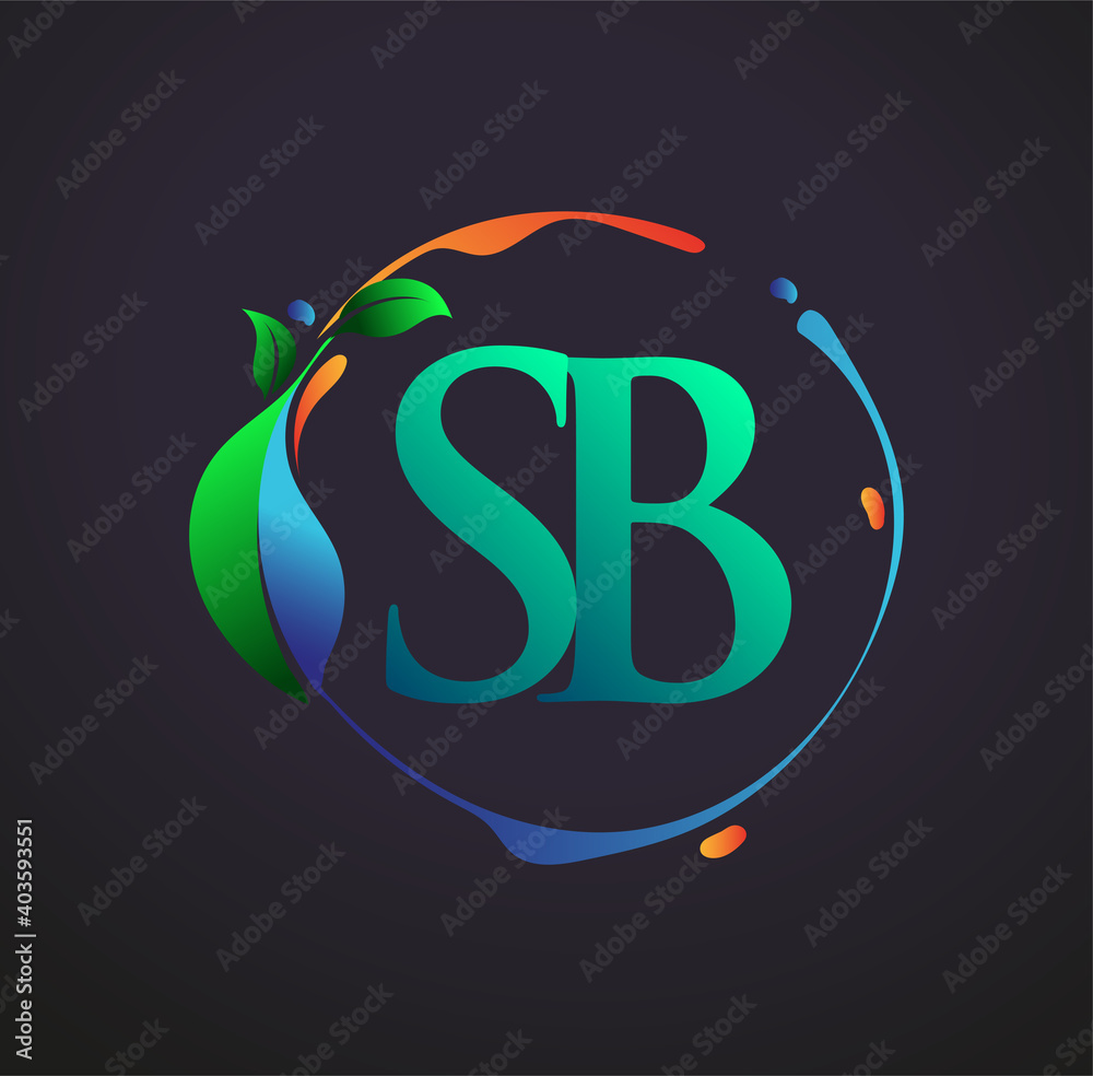 Initial Letter SB With nature elements Logo, colorful nature and ...