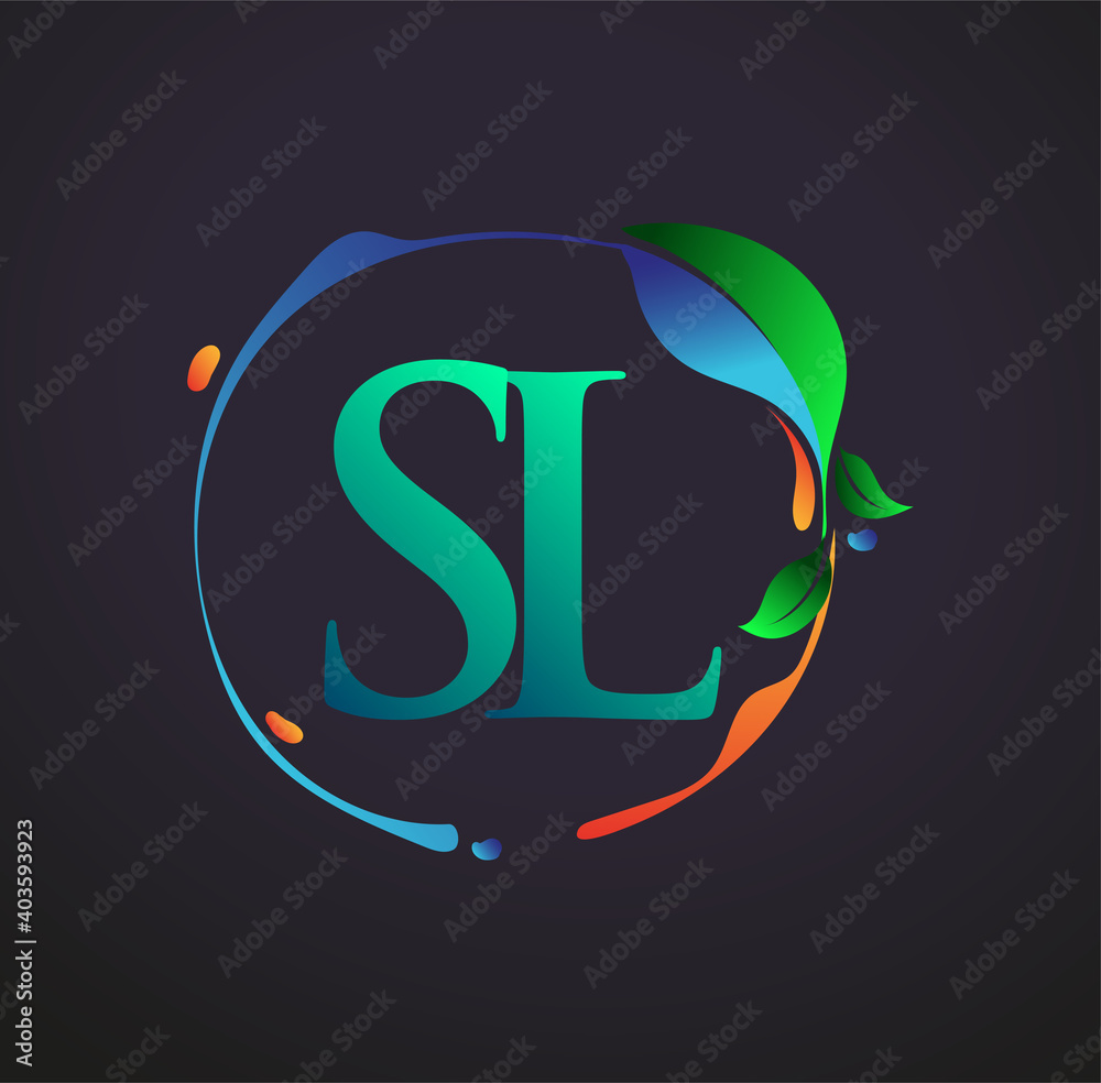 Initial Letter SL With nature elements Logo, colorful nature and ...
