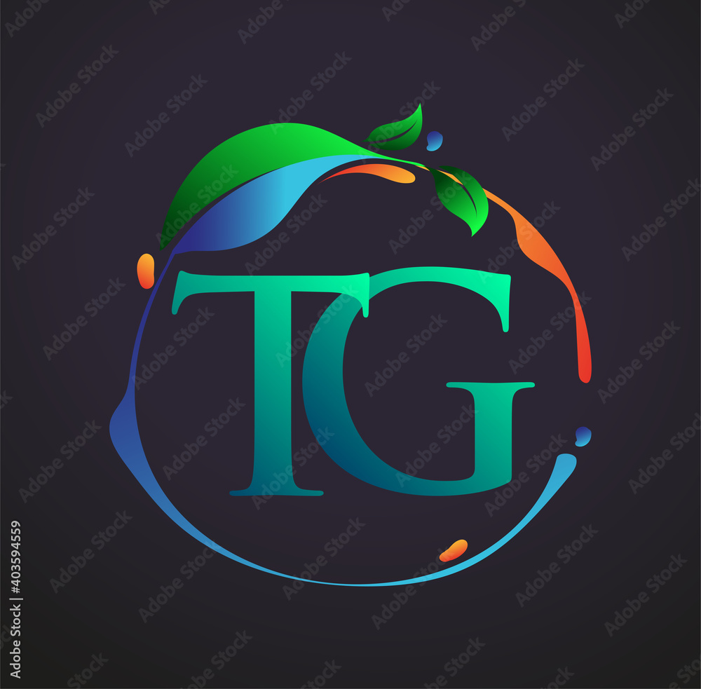 Initial Letter TG With nature elements Logo, colorful nature and ...