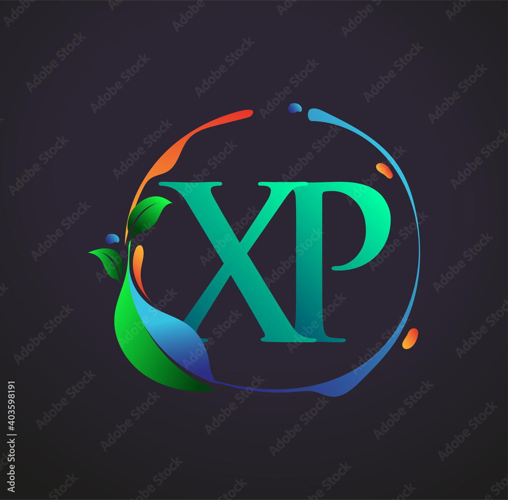 Initial Letter XP With nature elements Logo, colorful nature and ...