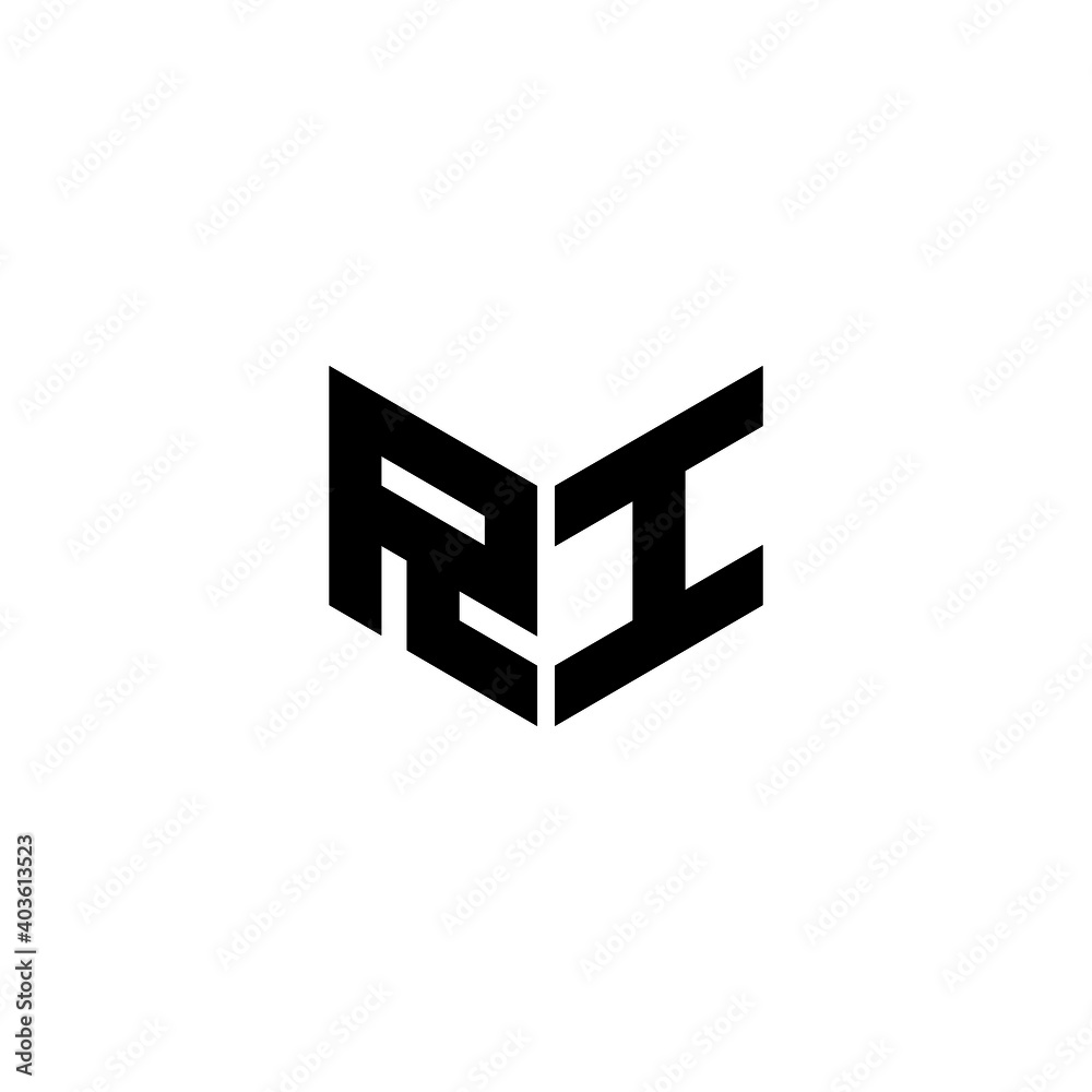 RI letter logo design with white background in illustrator, vector logo ...