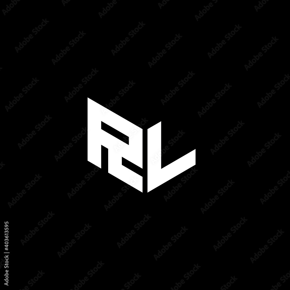 RL letter logo design with black background in illustrator, vector logo ...