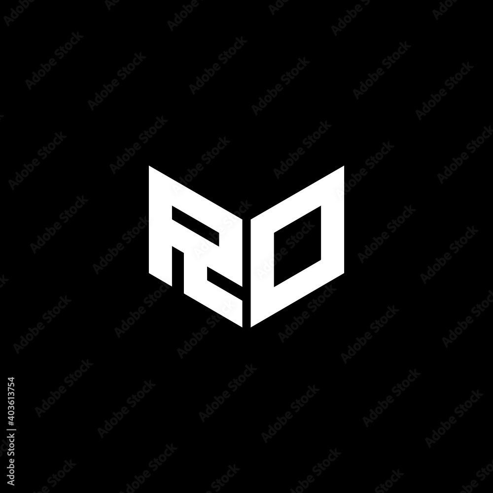RO letter logo design with black background in illustrator, vector logo ...