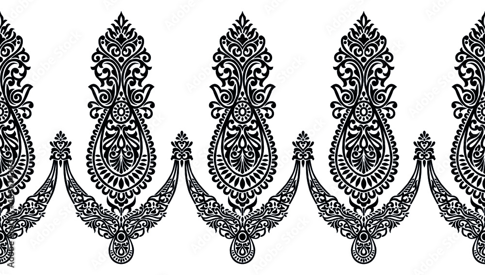 Seamless vector ornamental border design Stock Vector | Adobe Stock