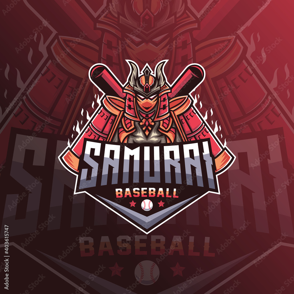 Samurai Mascot Logo Design Inspiration For Baseball club. Samurai ...