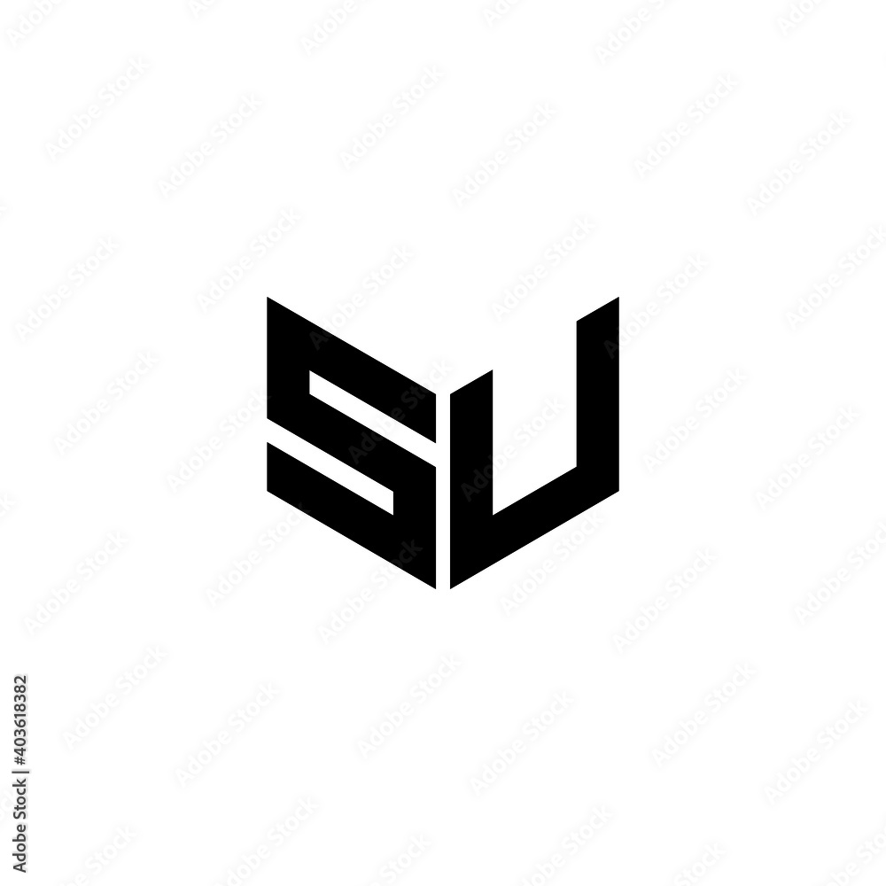 SU letter logo design with white background in illustrator, vector logo ...