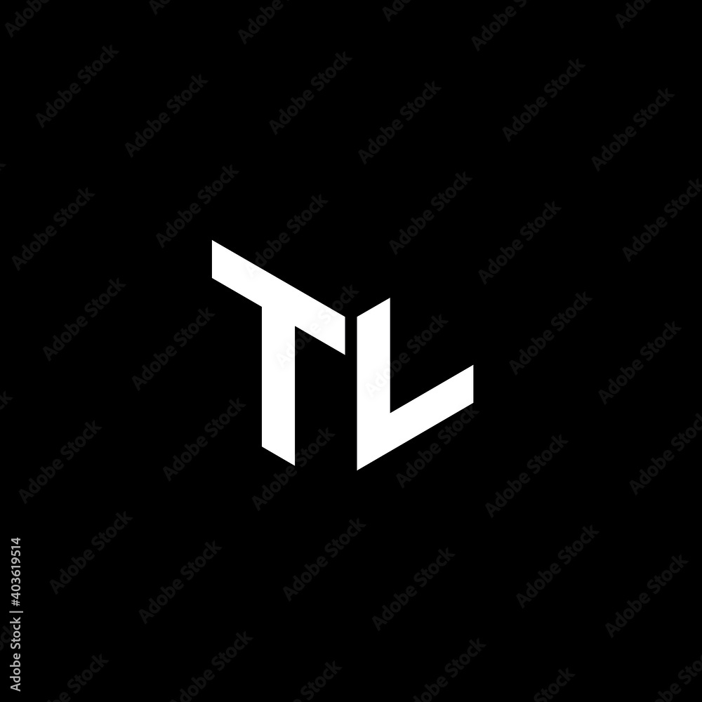 TL letter logo design with black background in illustrator, vector logo ...