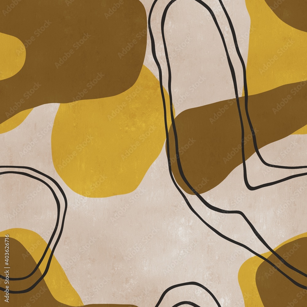 Seamless organic rounded curvy shapes naive design. High quality ...