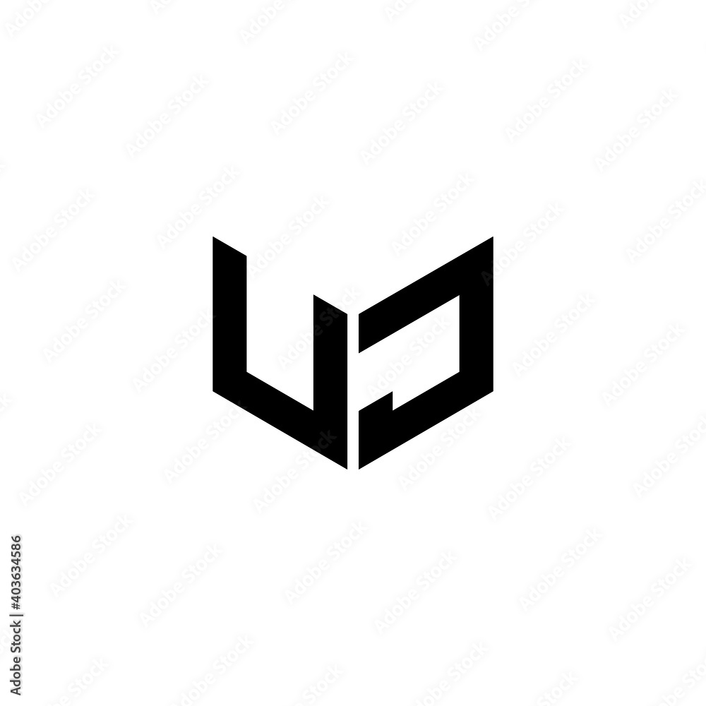 UJ letter logo design with white background in illustrator, vector logo ...