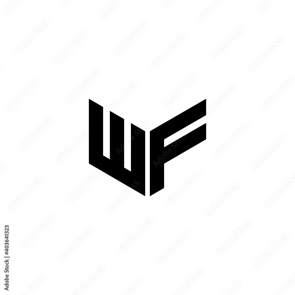 WF letter logo design with white background in illustrator, vector logo ...