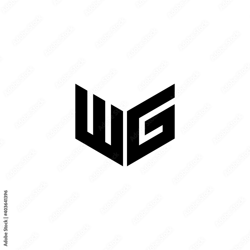 WG letter logo design with white background in illustrator, vector logo ...