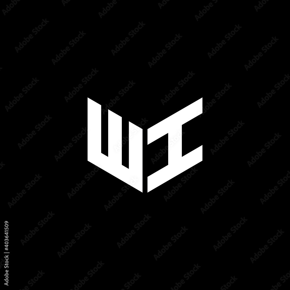 WI letter logo design with black background in illustrator, vector logo ...