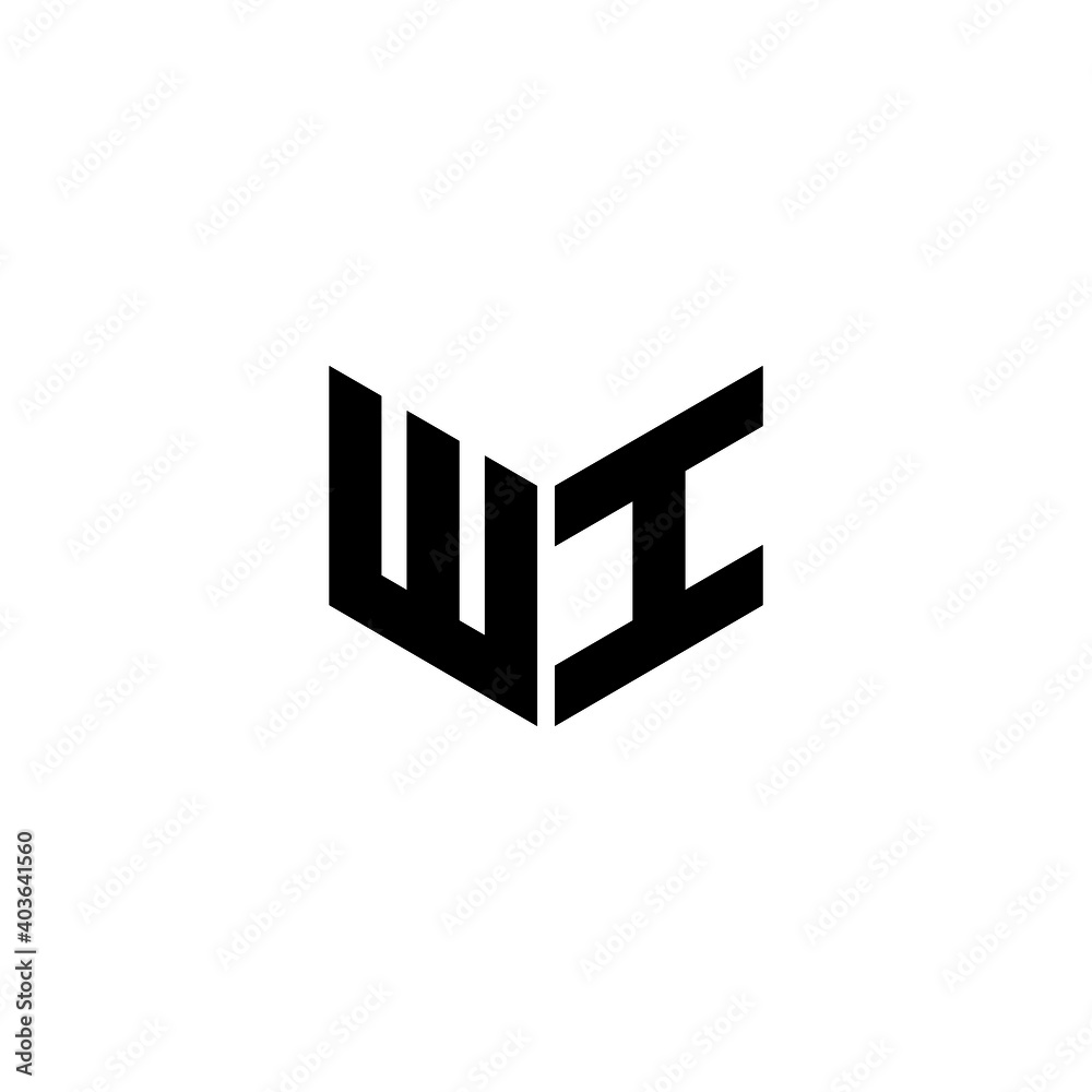 WI letter logo design with white background in illustrator, vector logo ...