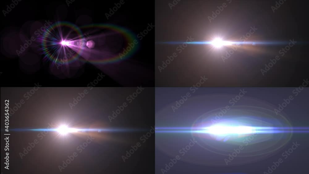 Vidéo Stock Set of Optical lens flash effect, 4K light beam, high ...