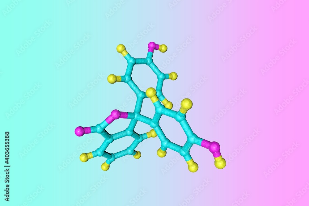 Molecular structure of phenolphthalein, an organic compound of the ...