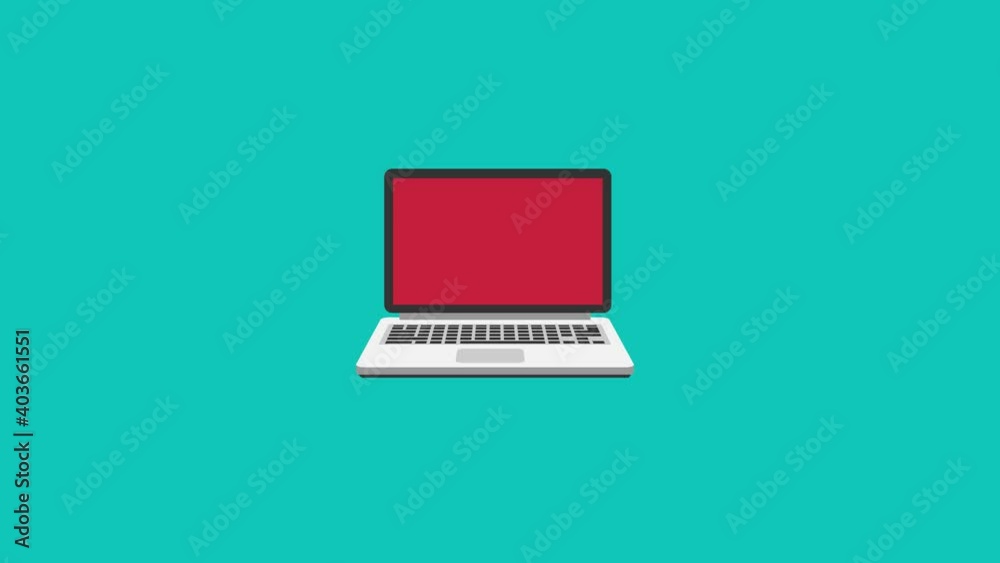 laptop icon animation - Vector art ..4K video.Simple motion animation ...